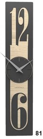 Designové hodiny 10-026 natur CalleaDesign Thin 58cm (více dekorů dýhy) Dýha tmavý dub - 83
