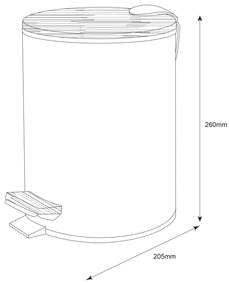 Aqualine, BAMBUS odpadkový koš kulatý 5l, bílá, BI007