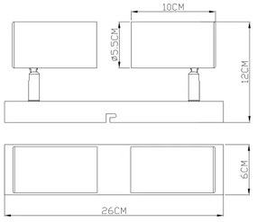 Globo 57911-2B - Bodové svítidlo ROBBY 2xGU10/35W/230V černá