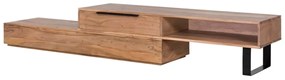 furniture-nabytek.cz - Masivní TV stolek Auckmore z akácie, lakovaný, hnědý – 155×45×40 cm