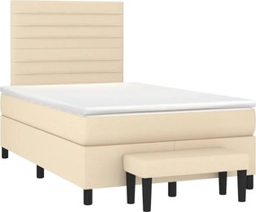 Box spring postel s matrací krémová 120x190 cm textil 3270367