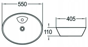 Keramické umyvadlo na desku MEXEN AIDA 55x40 cm bílé
