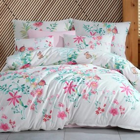 Bavlněné renforcé ložní povlečení VITALIS růžová francouzská postel