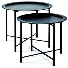 Mørtens furniture Odkládací stolek Nordic (SADA 2 ks), 49 cm, černá