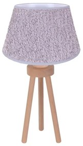 Duolla - Stolní lampa BOUCLE 1xE27/15W/230V pr. 28 cm šedá/dřevo