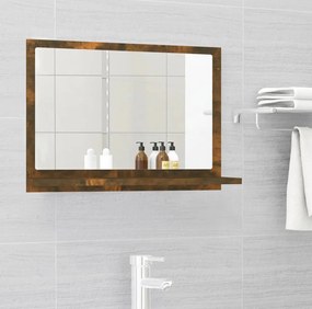 vidaXL Koupelnové zrcadlo 60 x 10,5 x 37 cm dřevotříska [804563] Barva: kouřový dub