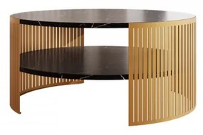 Konferenční stolek Zinzit Gold, Barva: zlatá / černý molet
