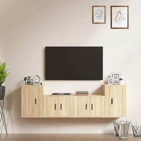 vidaXL 4dílný set TV skříněk kompozitní dřevo [3188545] Barva: hnědý dub