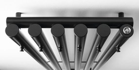 Sapho Pilon otopné těleso 418 x 1800 mm se šesti háčky pro ručník černá mat IZ132T