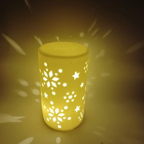 LED keramický svícen na baterie 7,5 × 12,5 cm, teple bílá, IP20, LR44