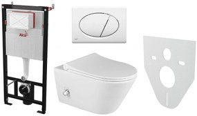 Alcaplast AM101/1120 Sádromodul komplet do sádrokartonu se závěsným WC RIMLESS Sapho AVVA 100315 s integrovanou baterií a bidetovou sprškou