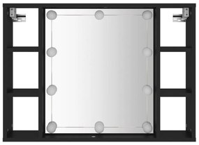Petromila Zrcadlová skříňka s LED černá 76 x 15 x 55 cm