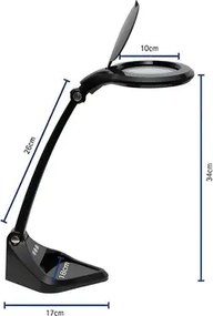 Maul Iris 8261290 černá / LED lampa s lupou / stmívatelná