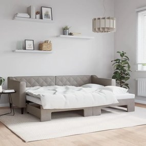 Válenda s přistýlkou taupe 80 x 200 cm textil 3197424