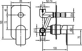 Aqualine Daphne 2 DH942 sprchová baterie podomítková páková