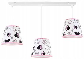 Dětské závěsné svítidlo Minnie, 3x textilní stínítko se vzorem, s