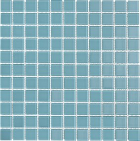 Skleněná mozaika Premium Mosaic tyrkysová 30x30 cm lesk MOS25TU