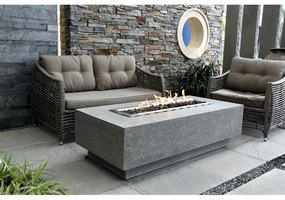 Zahradní konferenční stůl s ohništěm - KINGSALE - šedý