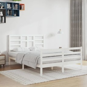 Rám postele bílý masivní dřevo 140 x 200 cm,  3105861