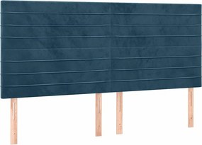 Box spring postel s matrací tmavě modrá 160x200 cm samet 3132751