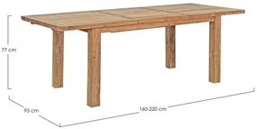 BIZZOTTO Zahradní rozkládací teakový stůl BOUNTY 160-220x95 cm 0804356