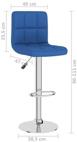 vidaXL Marketos Barová židle modrá textil