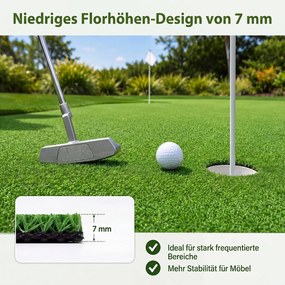Costway 7 mm umělý trávník venkovní green s drenážním systémem v přírodním