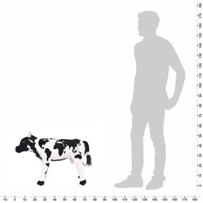 vidaXL Marketos Stojící plyšová hračka kráva černá a bílá XXL