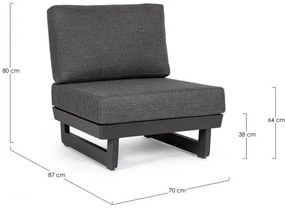 BIZZOTTO Zahradní křeslo INFINITY antracit 0663432