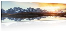 Obraz skvostný západ slunce v horách - 150x50 cm