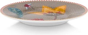 Pip Studio Blooming Tales talíř Ø12cm, khaki (Dezertní talířek z porcelánu)