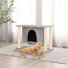 Škrabadlo pro kočky se sisalovými sloupky světle šedé 50 cm 171658