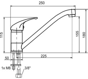 Novaservis Metalia 55 Baterie dřezová, chrom 55091,0