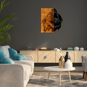 Nástěnná dřevěná dekorace BEAR II hnědá/černá