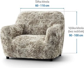 Bielastické potahy MARMO béžové křeslo (š. 60 - 110 cm)