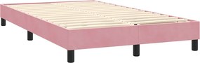 Box spring postel s matrací a LED růžová 160x210 cm samet 3317084