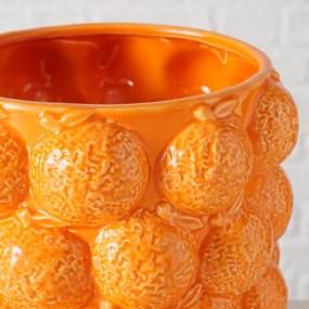 KERAMICKÝ KVĚTINÁČ ORANGE 15X17 CM ORANŽOVÁ