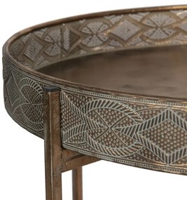 Měděný ethno odkládací stolek Gilbert – 60x50 cm