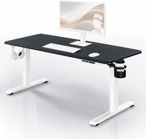 Elektrický stůl s nastavitelnou výškou ergonomický bílo-antracitový,1600x800 mm: ARIA