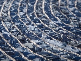 Kulatý džínový koberec ⌀ 140 cm tmavě modrý BULUCA Beliani