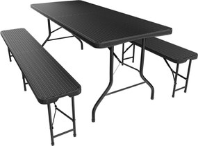 Juskys Skládací pivní set Amberg 180 cm v ratanovém vzhledu
