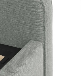 Světle šedá čalouněná dvoulůžková postel s roštem 140x200 cm Eda – Micadoni