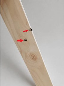 Krémová dětská postel z borovicového dřeva s výsuvným lůžkem s roštem 90x190 cm Enola - II. jakost – Marckeric