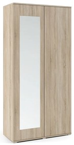 Šatní skříň Emi 90 cm se zrcadlem - sonoma