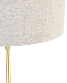 Stolní lampa zlatá nastavitelná se stínidlem světle šedá 35 cm - Parte