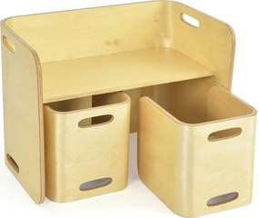 Costway 3 kusový dětský stůl set židlí dětská sedací skupina dřevěný dětský