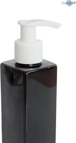 Dávkovač na mýdlo 250 ml černý s bílou pumpičkou LUNA