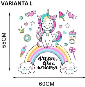 Samolepky na zeď - jednorožci, více variant Varianta: Varianta L
