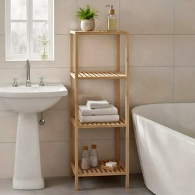 Koupelnový regál Zinnien M – přírodní