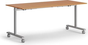 Mobilní stůl MATCH, 180x80 cm, šedá podnož, třešeň